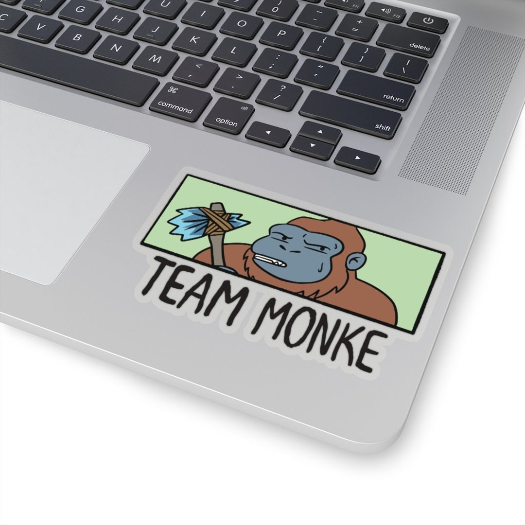 TEAM MONKE Kiss-cut Sticker - Etsy