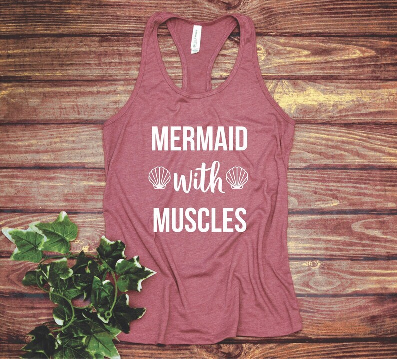 Mermaid With Muscles Funny Workout Shirt Fitness Tank Top - Etsy
