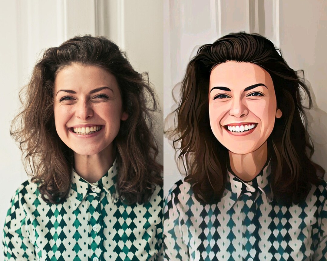 Cartoon Portrait From Photo, Portrait Custom, Cartoon Your Selfie ...