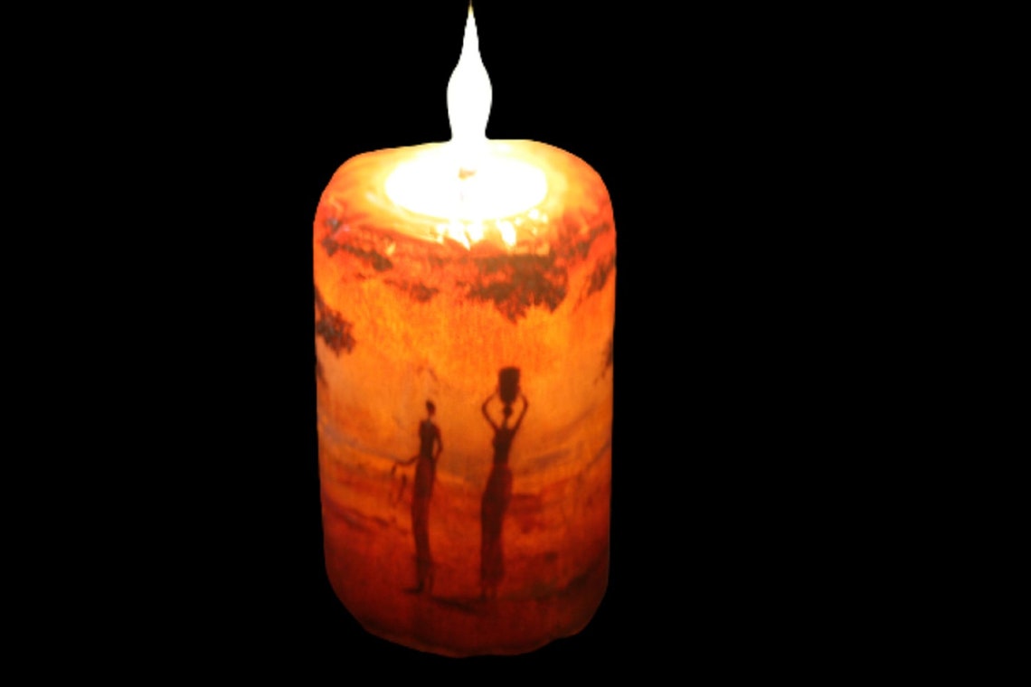 Hand Painted African Theme Amazing Glowing Swazi Candle - Etsy