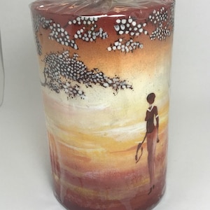 Hand Painted - African Theme Amazing Glowing Swazi Candle - Water ...
