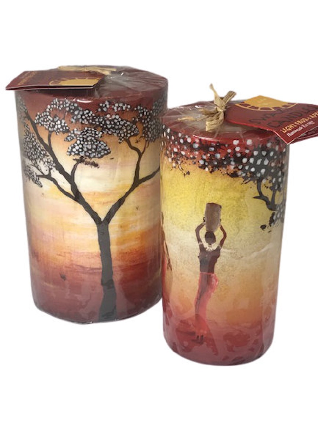 Hand Painted - African Theme Amazing Glowing Swazi Candle - Water ...