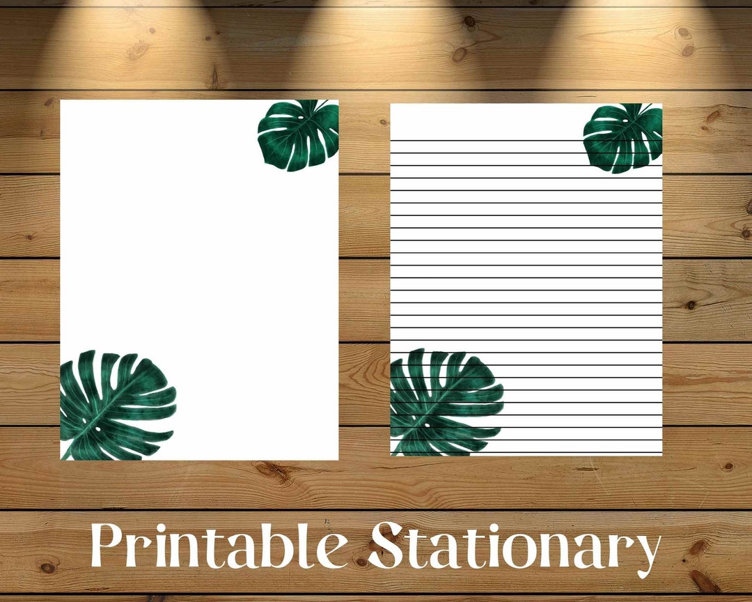 Tropical Printable Stationery Paper | Tropical Writing Paper | Instant ...