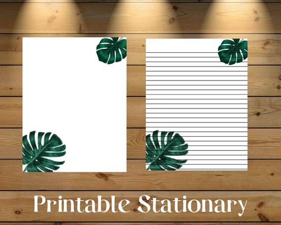 Tropical Stationery Paper FREE Printable Lined Paper (With Tropical