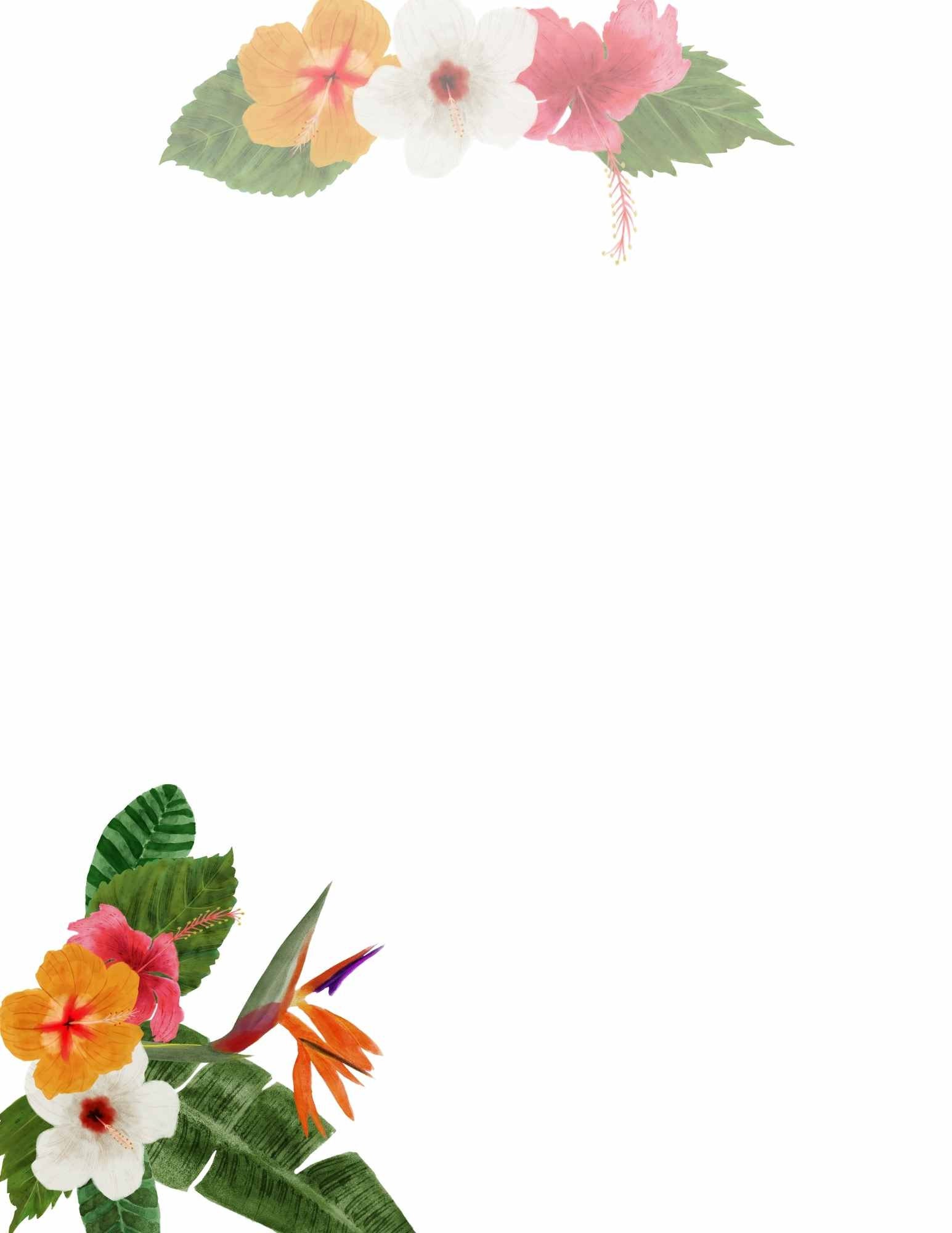 Tropical Printable Stationery Paper Tropical Writing Paper - Etsy