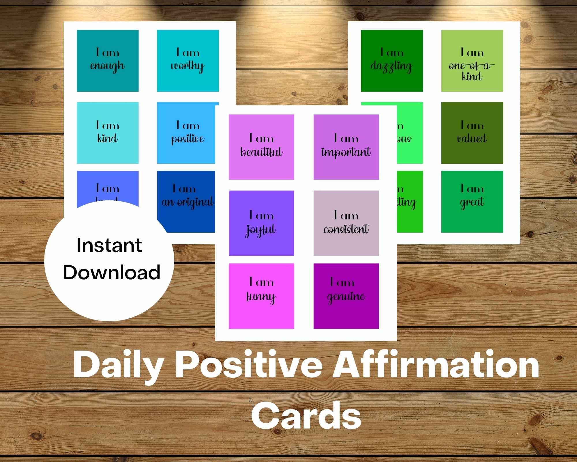 30 Digital Positive Affirmation Cards | Printable Daily Positive ...