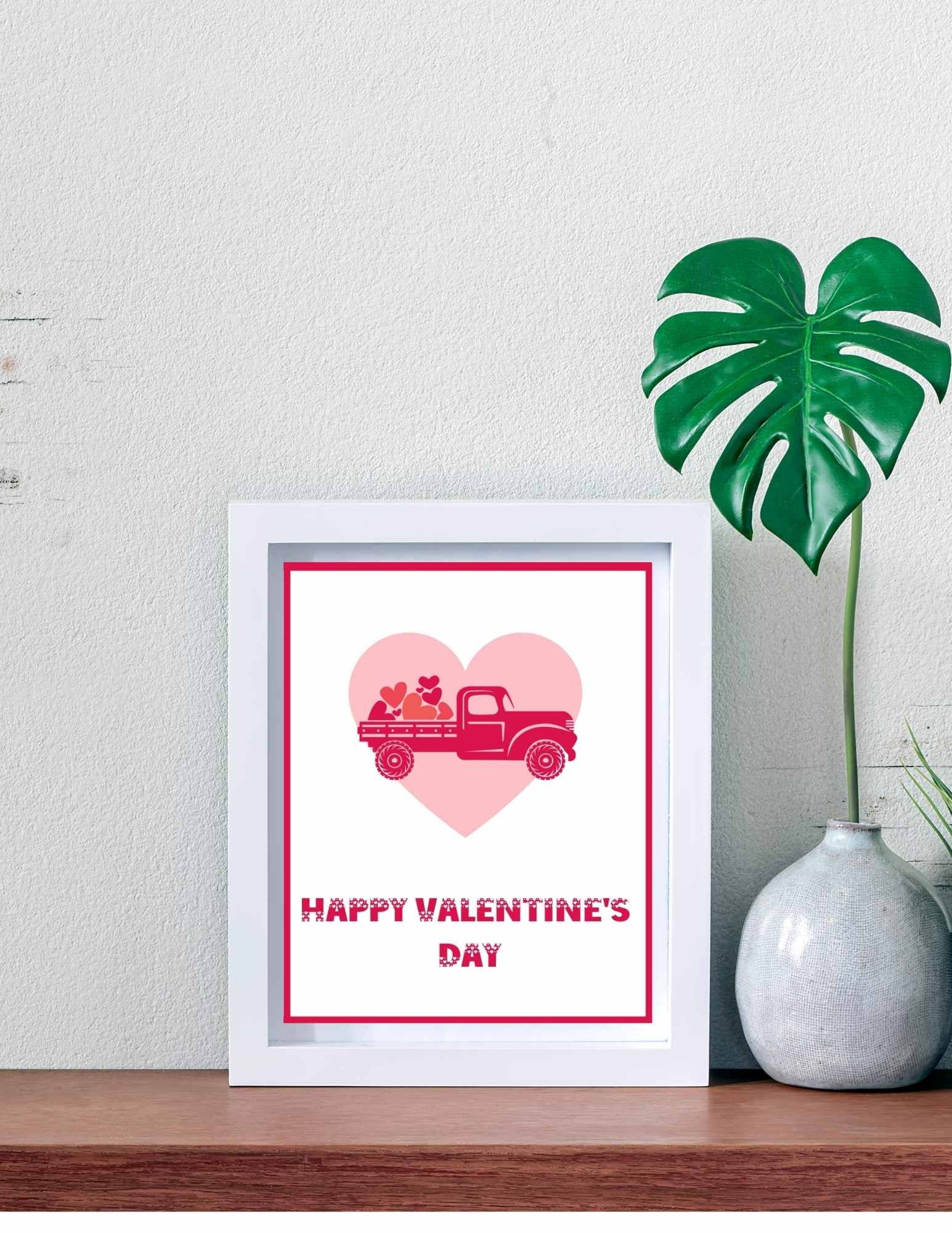 Pink Truck Valentine's Day Printable | Valentine's Day Printable ...