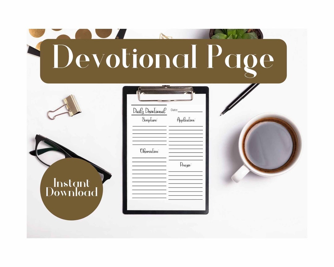 Printable Daily Devotional Page | Printable SOAP Devotional Page ...