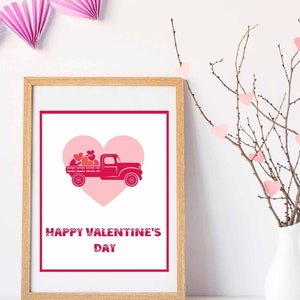 Pink Truck Valentine's Day Printable | Valentine's Day Printable ...