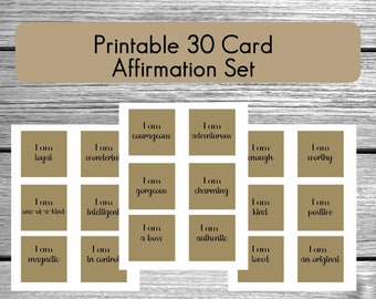 30 Digital Positive Affirmation Cards Printable Daily | Etsy
