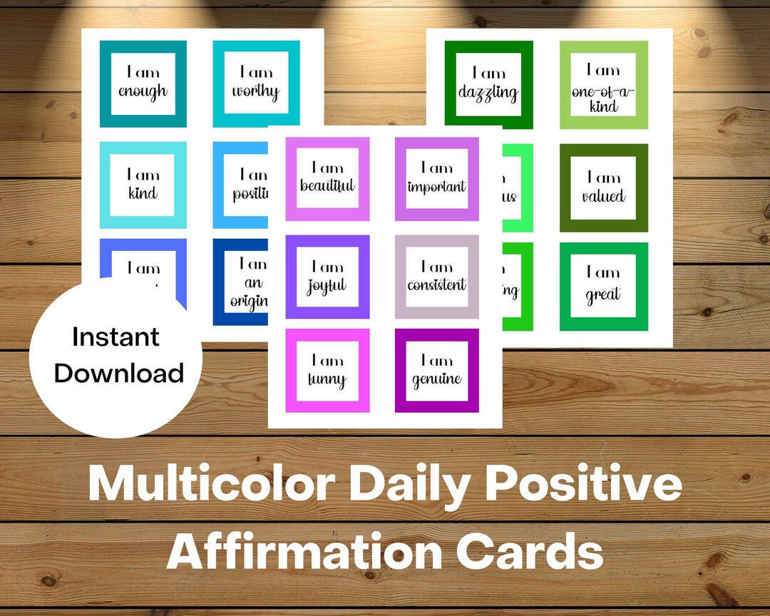 30 Digital Positive Affirmation Cards | Printable Daily Positive ...
