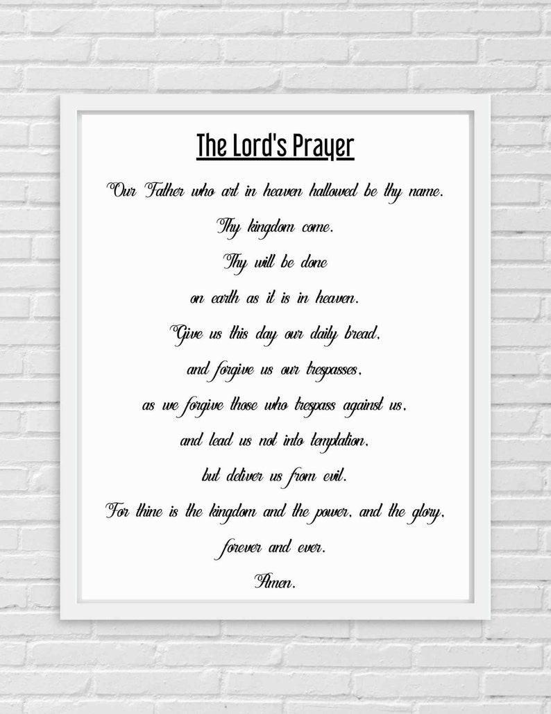 The Lord's Prayer Instant Download, Printable, Religious Printable ...