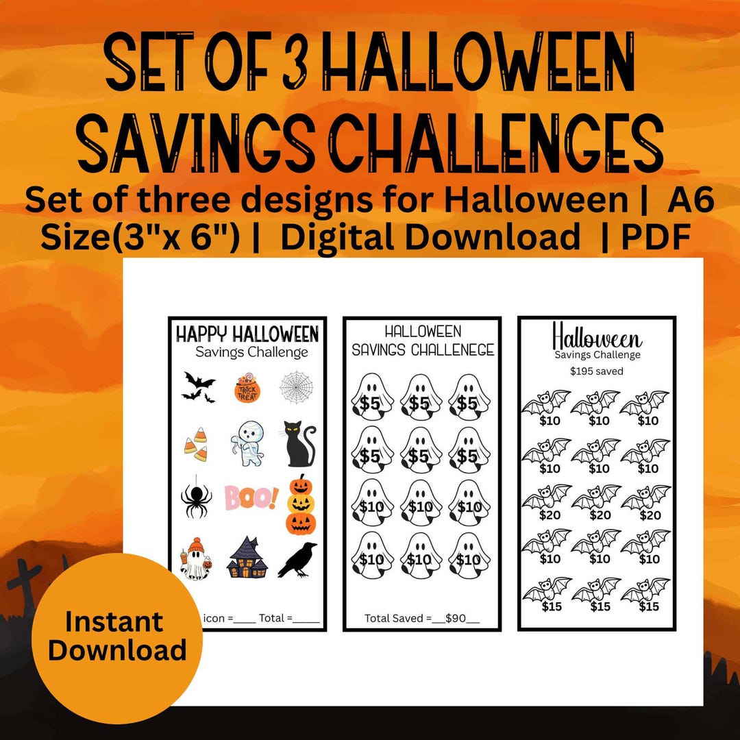 Printable Saving Challenges | Halloween Savings | Halloween Savings ...