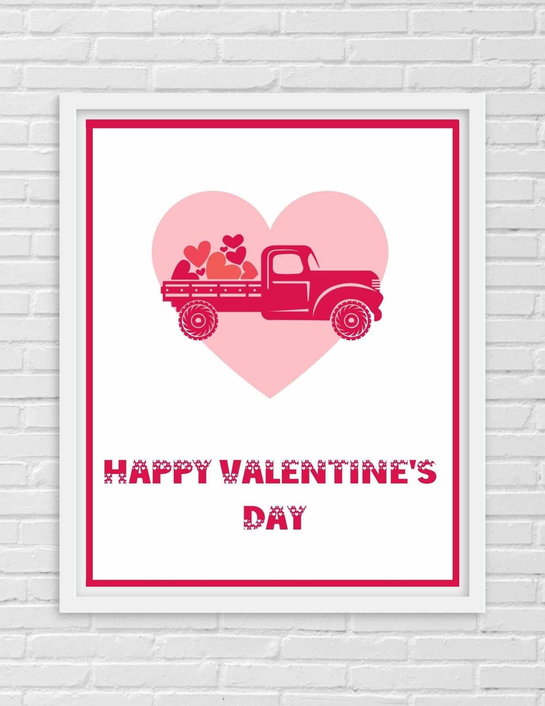 Pink Truck Valentine's Day Printable | Valentine's Day Printable ...