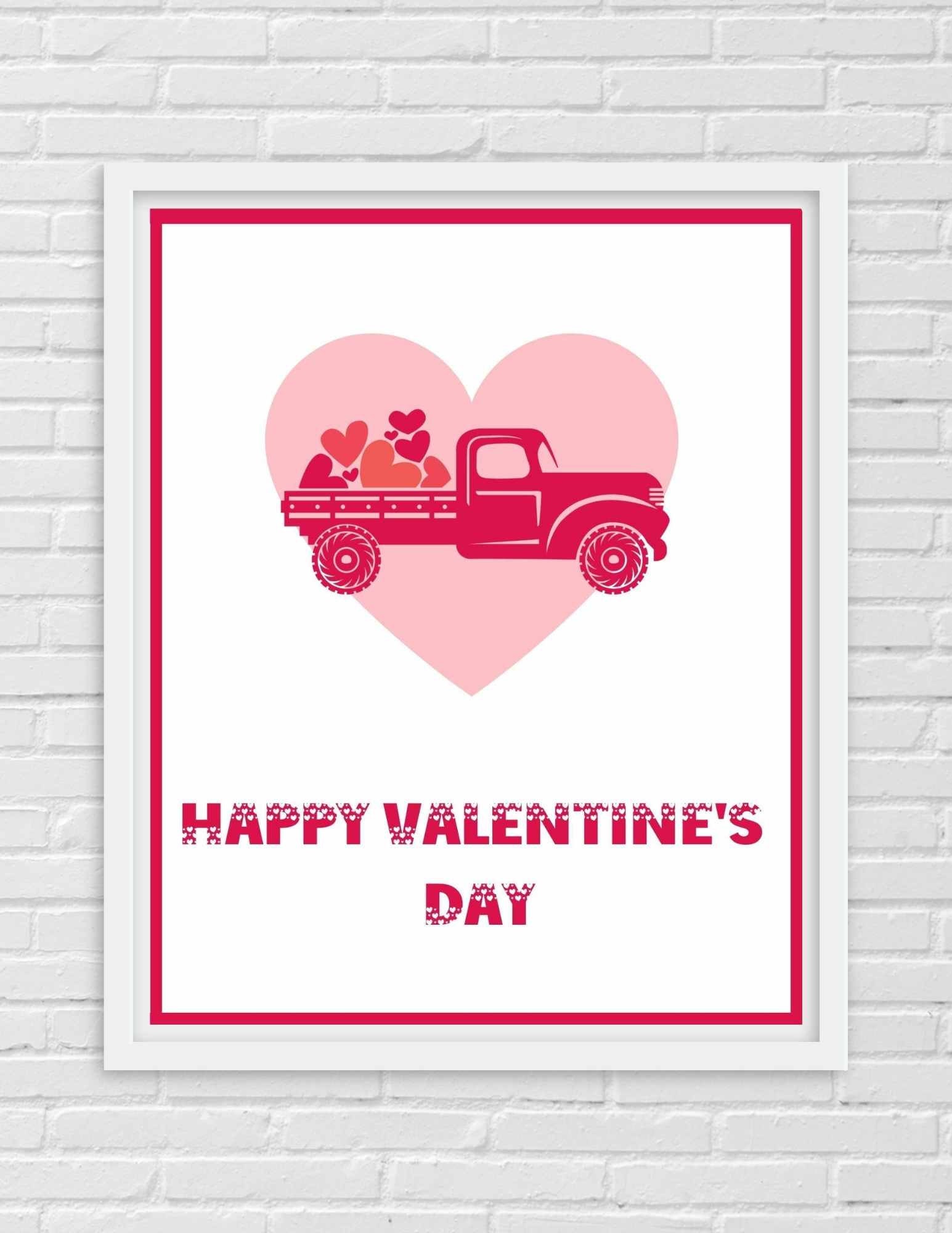 Pink Truck Valentine's Day Printable | Valentine's Day Printable ...