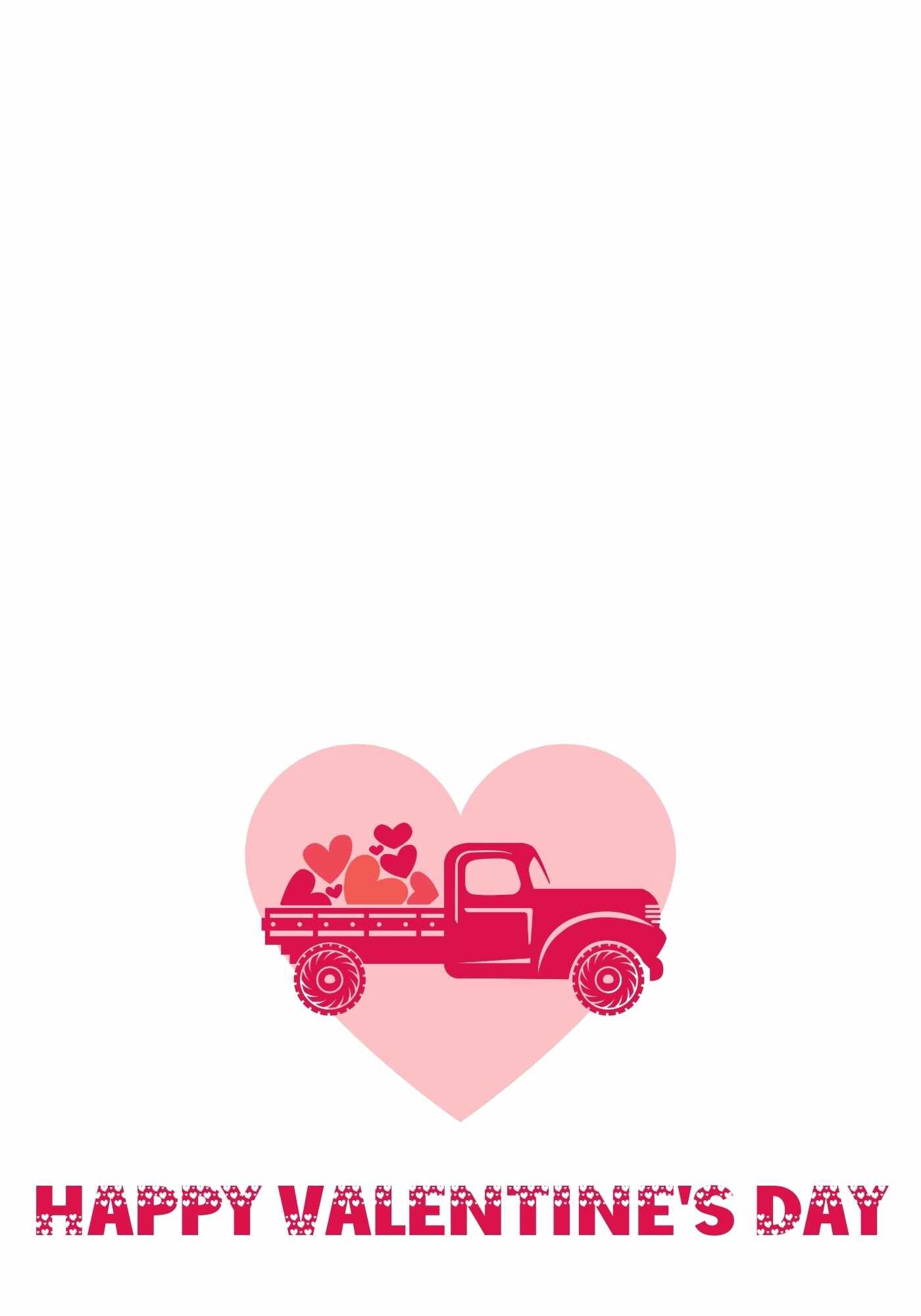 Pink Truck Valentine's Day Printable | Valentine's Day Card Download ...