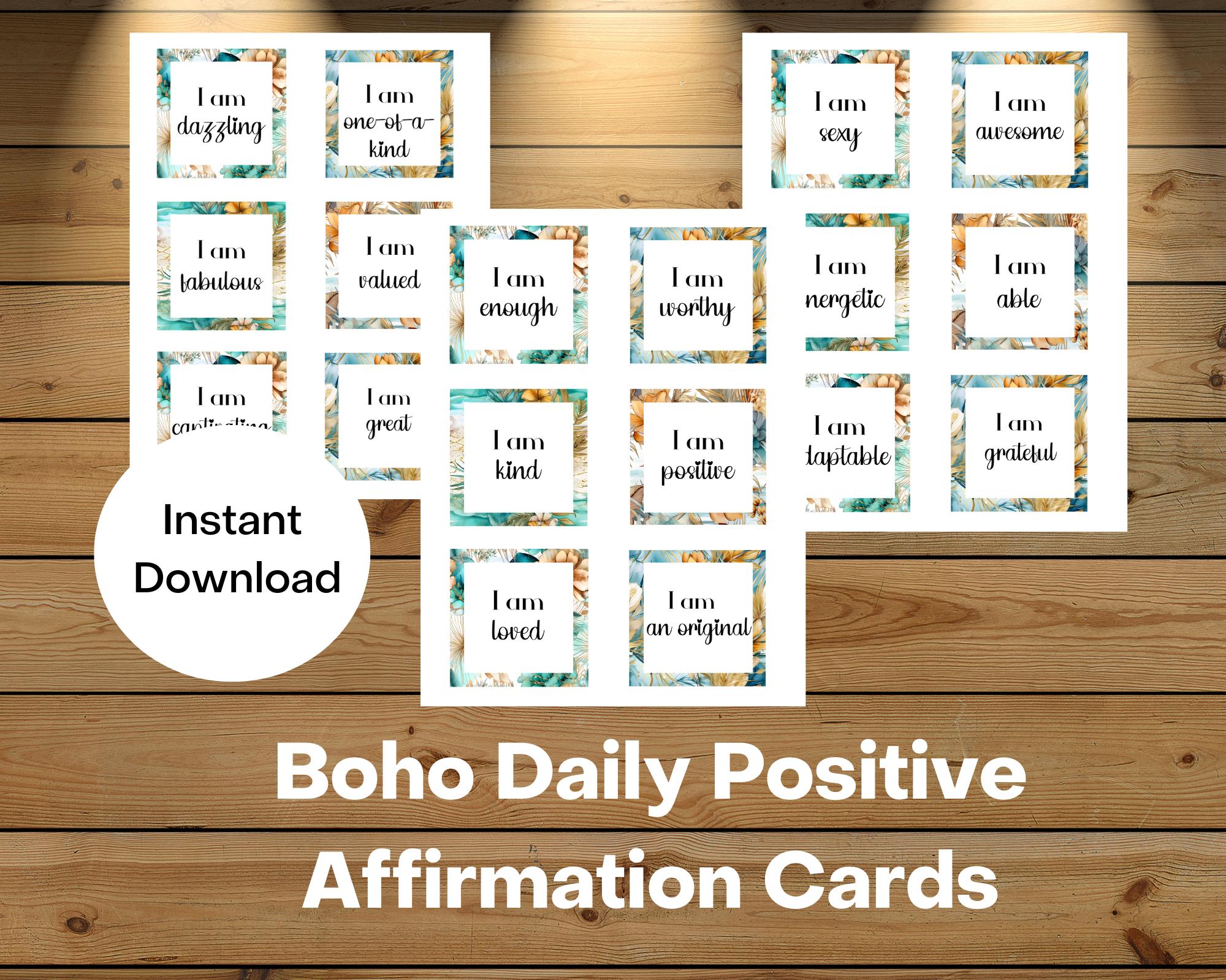 30 Digital Positive Affirmation Cards | Printable Daily Positive ...