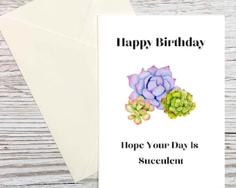Printable Birthday Card | Succulent Plant Birthday Card | Instant ...