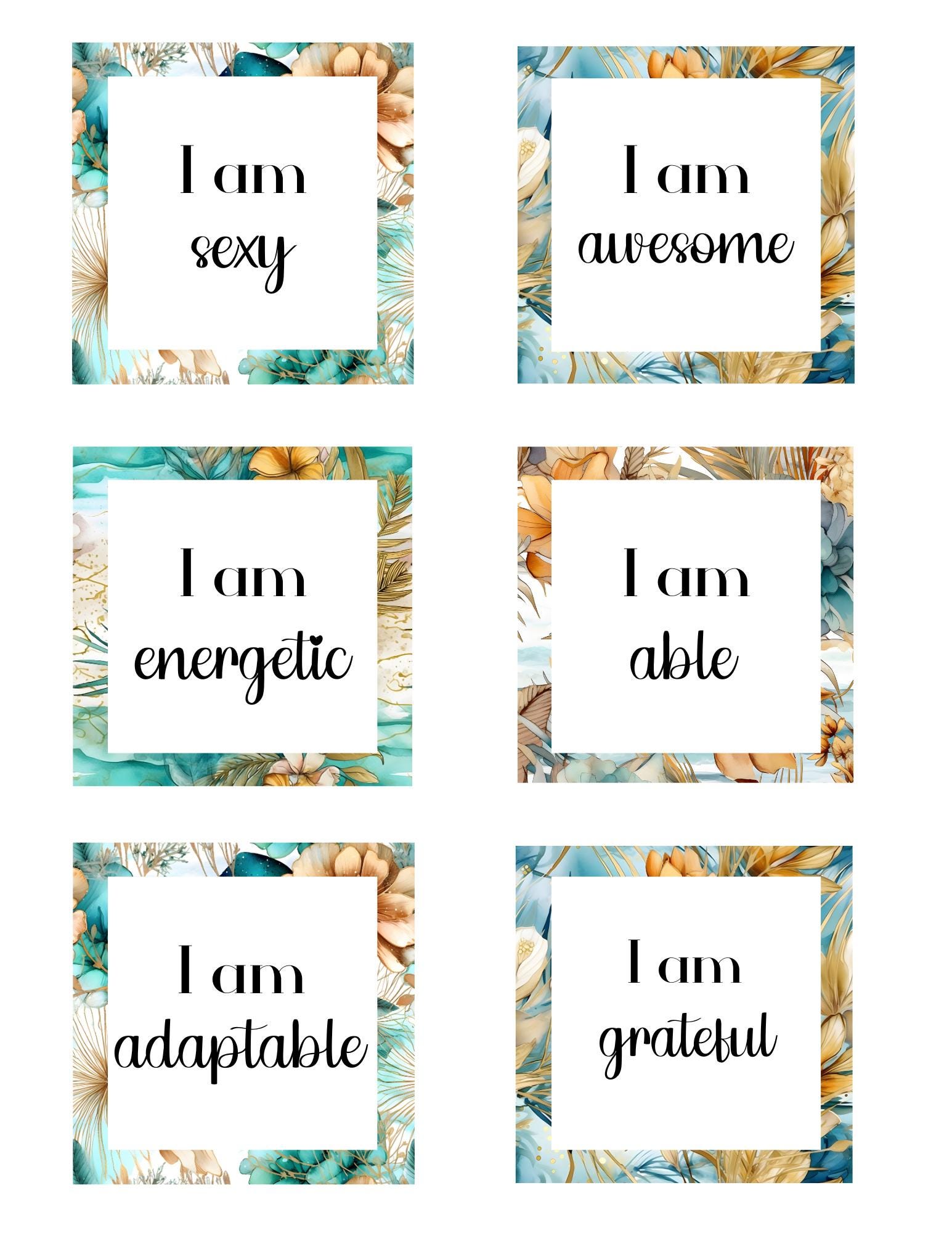 30 Digital Positive Affirmation Cards | Printable Daily Positive ...