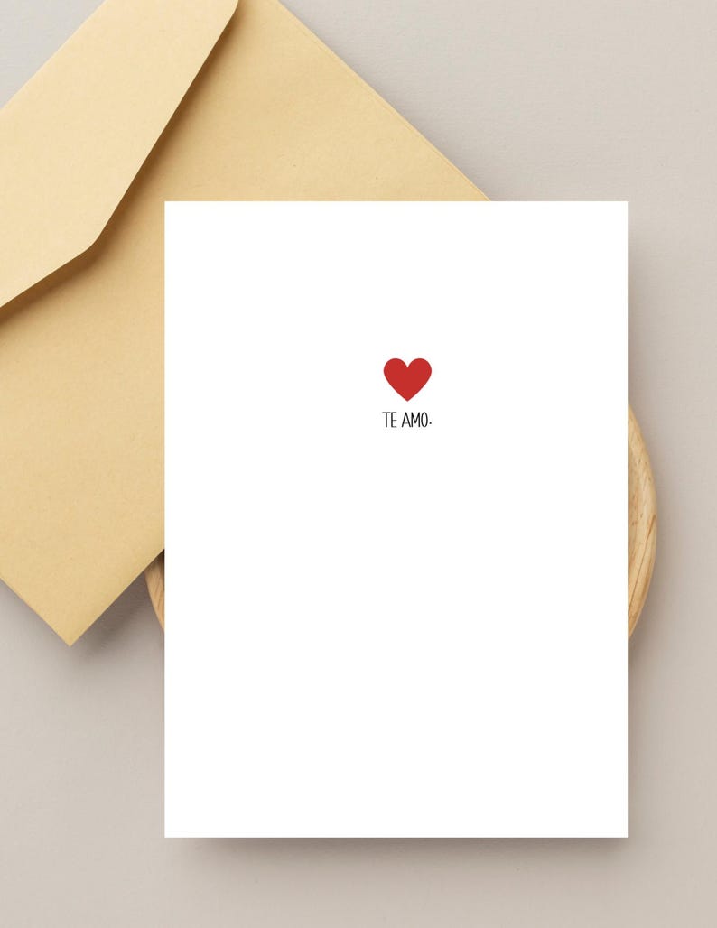 Te Amo Card | Anniversary | Thinking of You | Just Because | Valentine ...