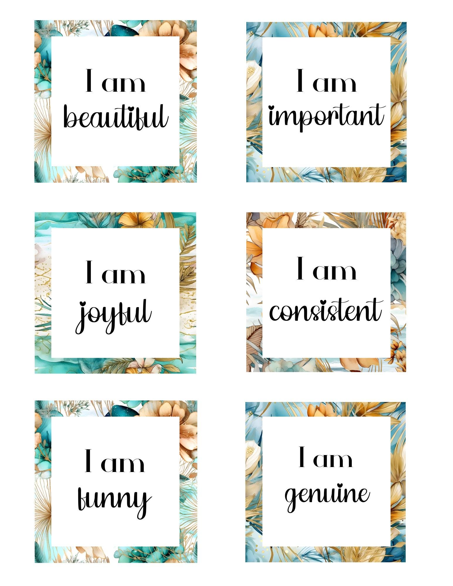 30 Digital Positive Affirmation Cards | Printable Daily Positive ...