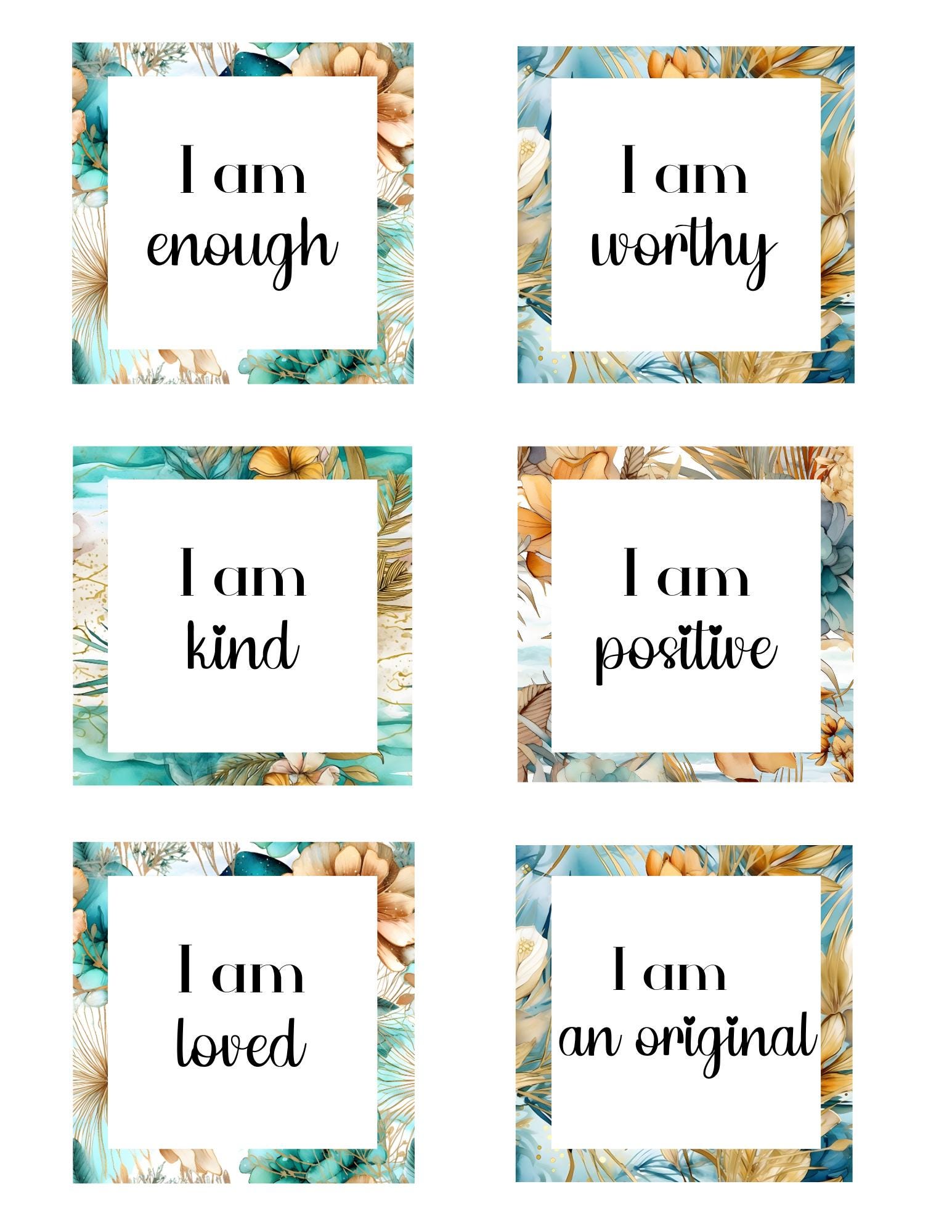 30 Digital Positive Affirmation Cards | Printable Daily Positive ...