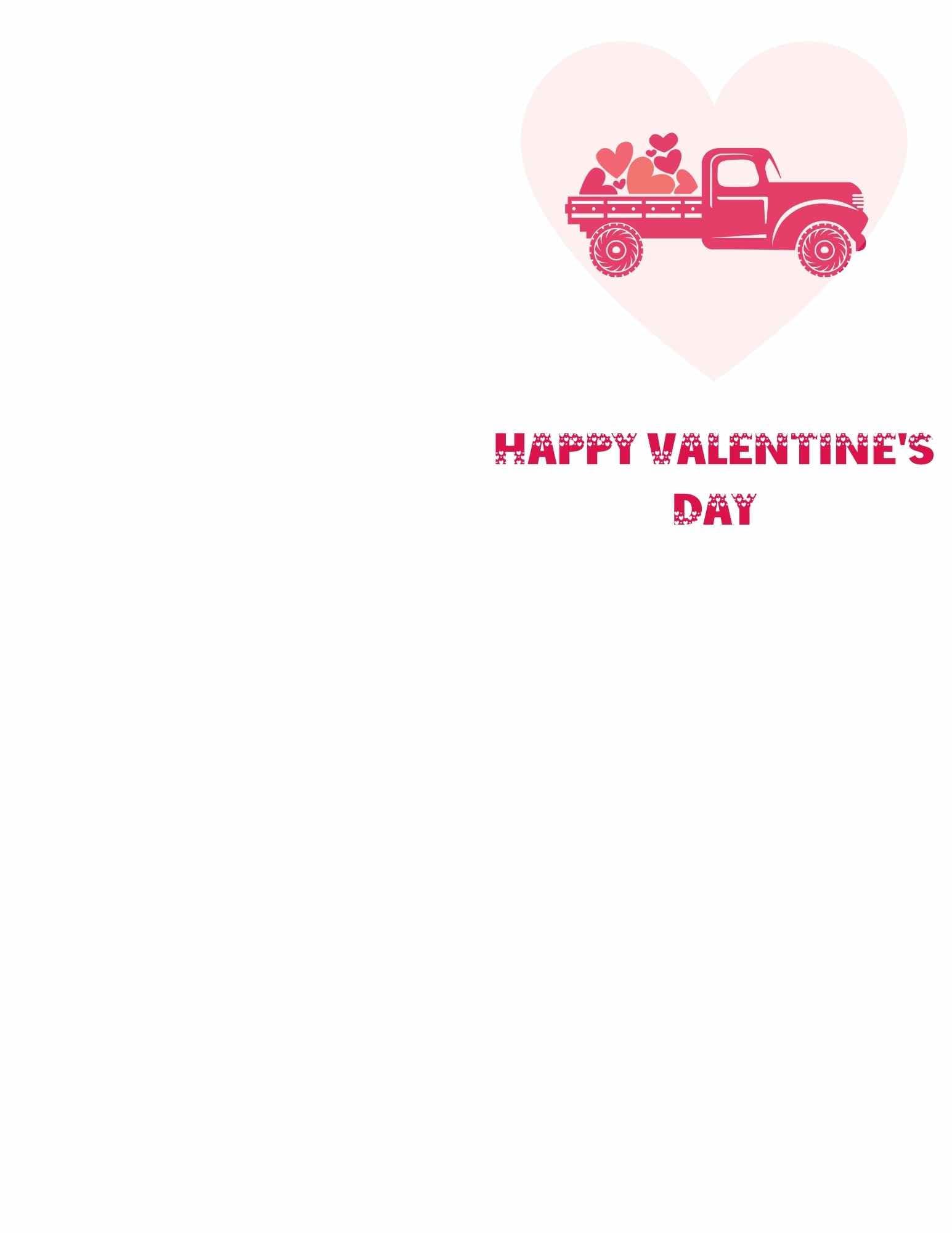 Pink Truck Valentine's Day Printable | Valentine's Day Card Download ...