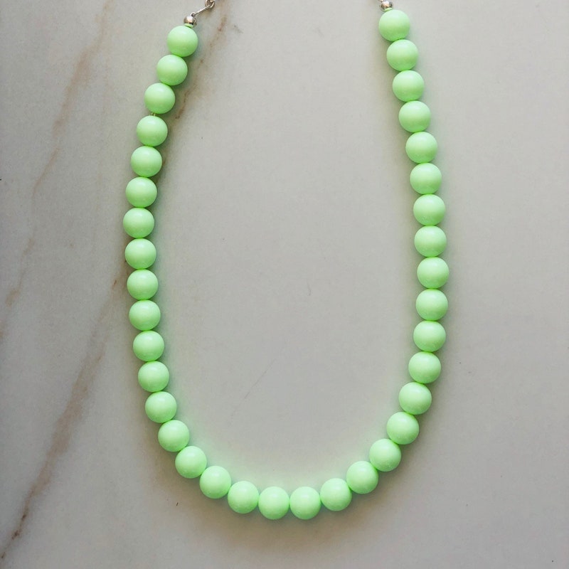 Lime Green Necklace - Etsy