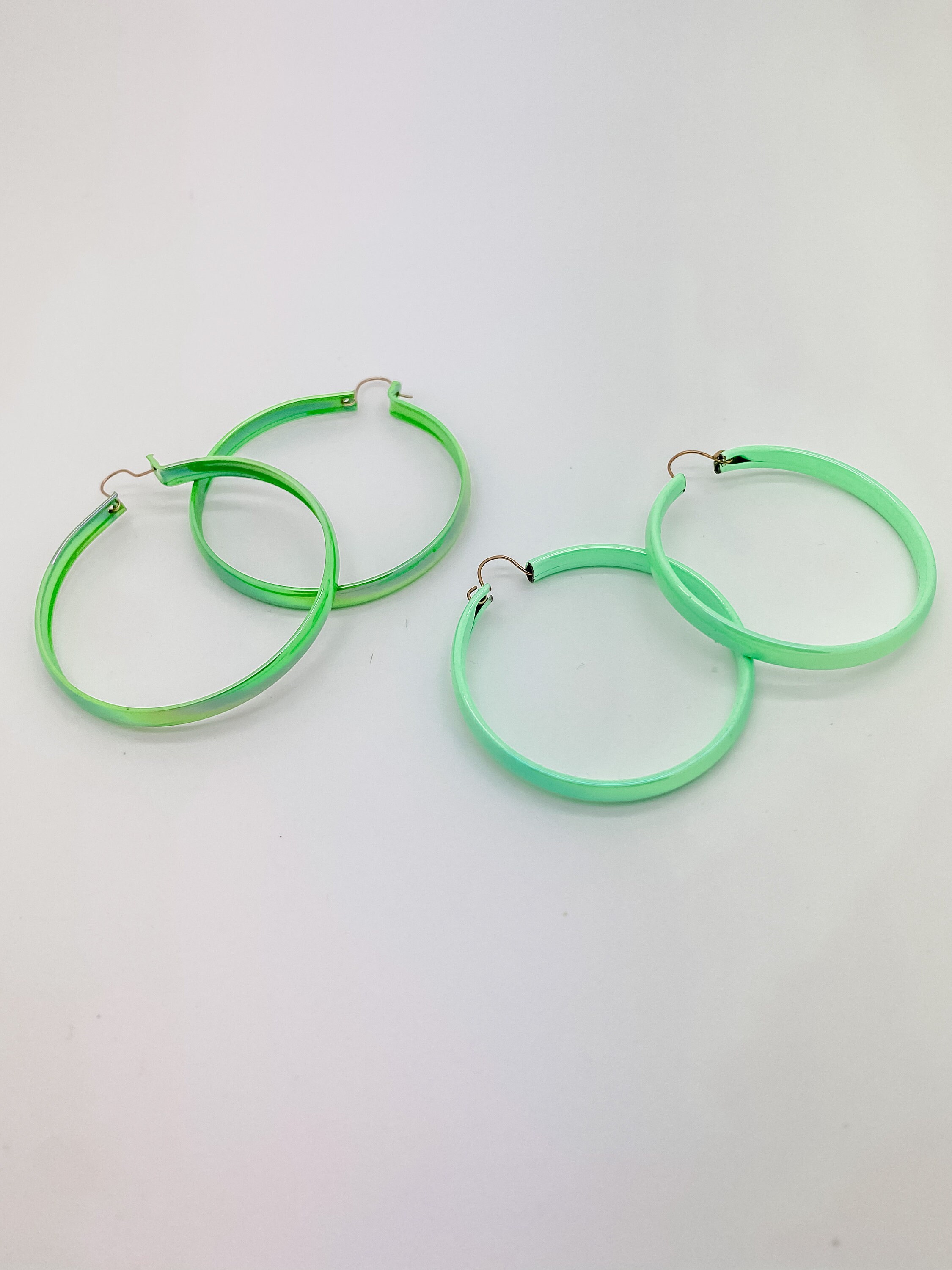 Green Hoops Light Green Hoops Lime Cream Green Hoops Colorful Earrings Minimalist Hoops Enamel Hoops Gift for Her Green Earrings Etsy
