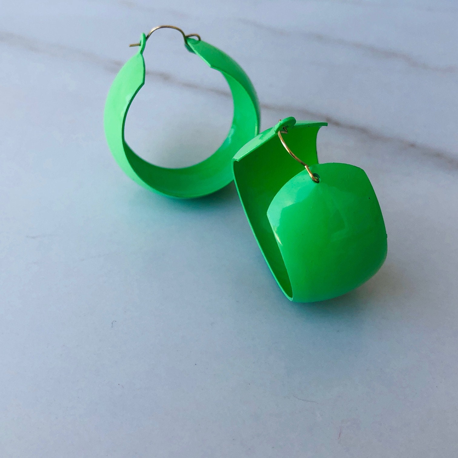 Aros gruesos verdes Pendientes coloridos Aros coloridos - Etsy España