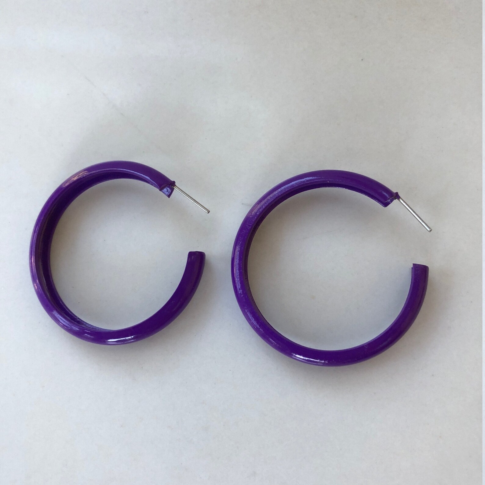 Purple Hoops, Dark Purple Hoops, Mod Enamel Hoops, Minimalist Hoops ...