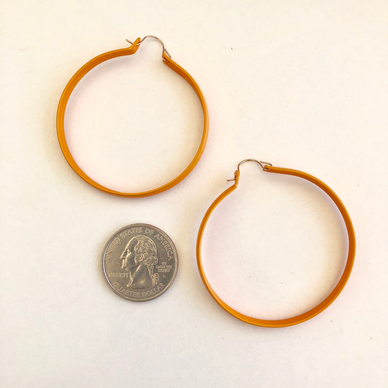 Orange Enamel Hoops Modern Orange Hoops Modern Hoops Mod | Etsy