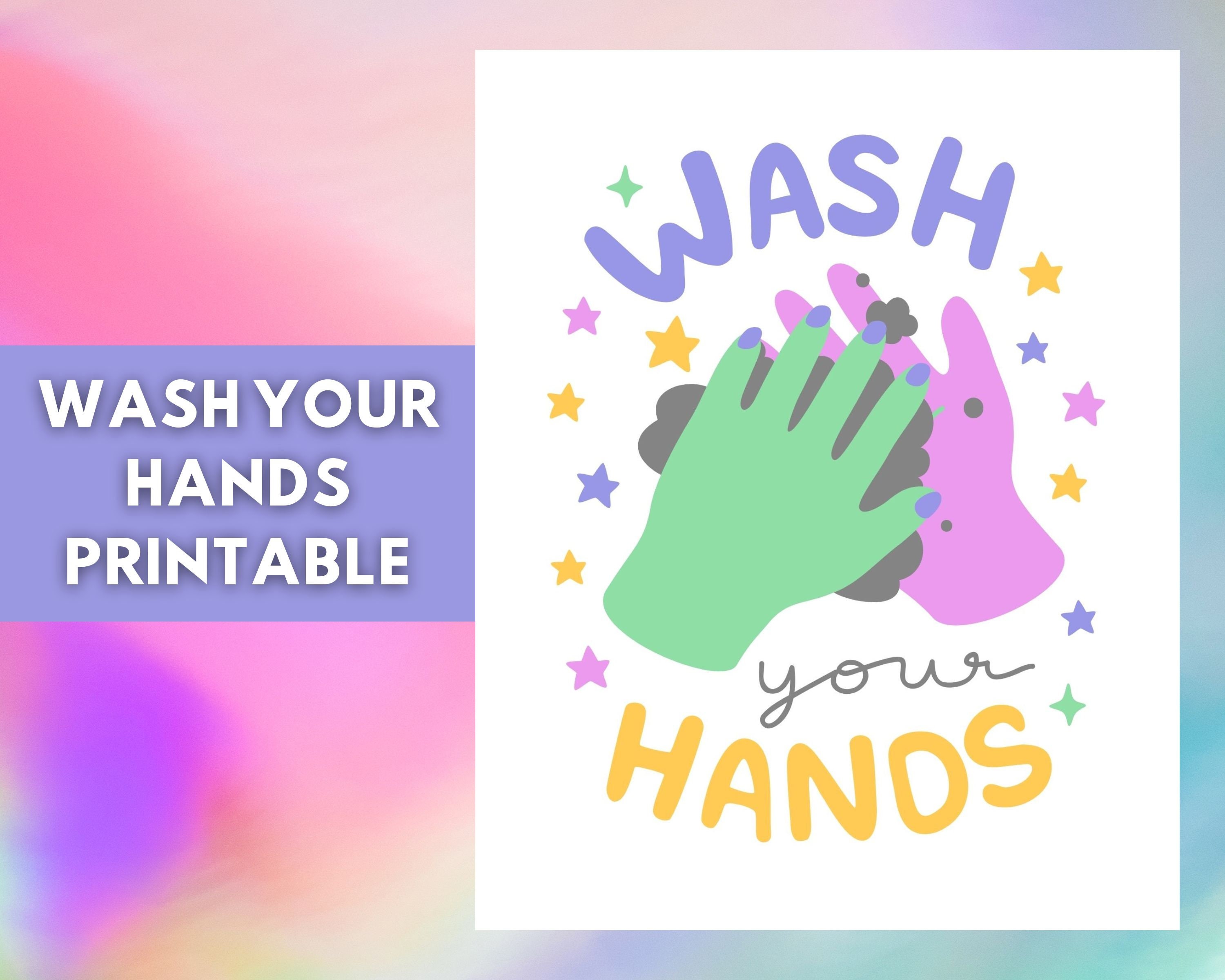 Spread Love Not Germs Printable Sign Pretty Wash Your Hands - Etsy