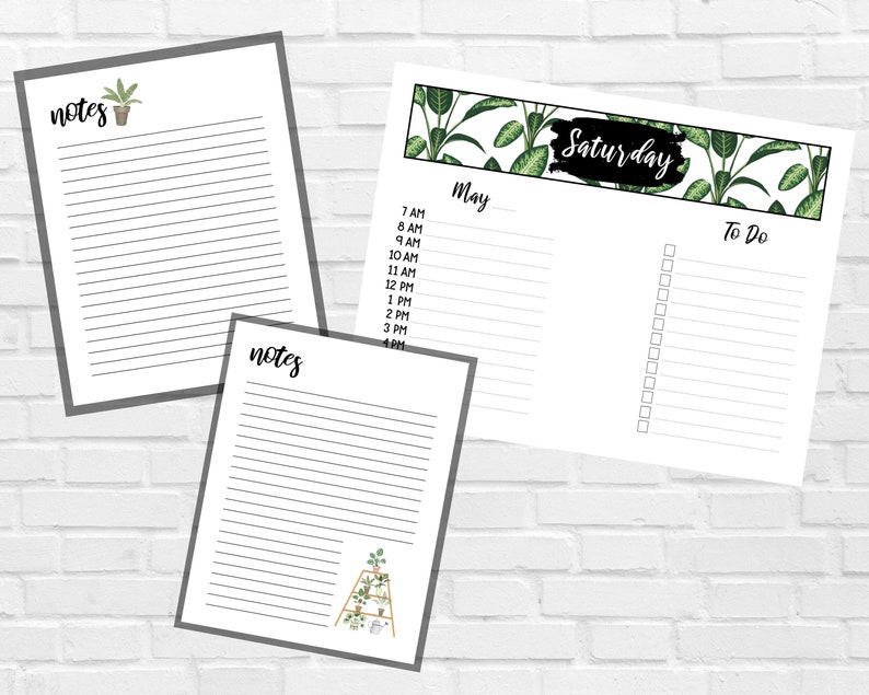 Printable Houseplant Blank Daily Calendar Plant Calendar Simple ...