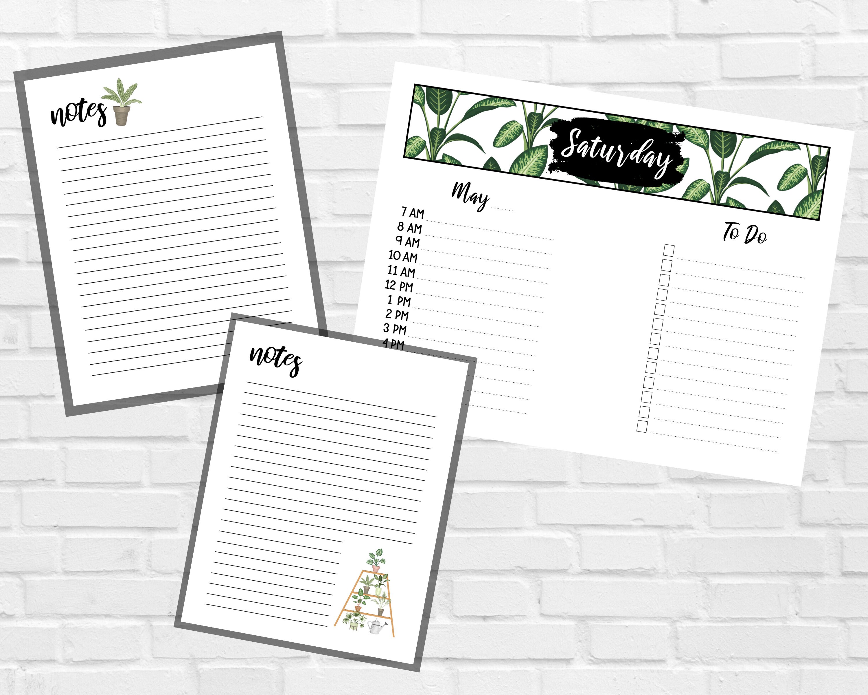 Printable Houseplant Blank Daily Calendar Plant Calendar Simple ...