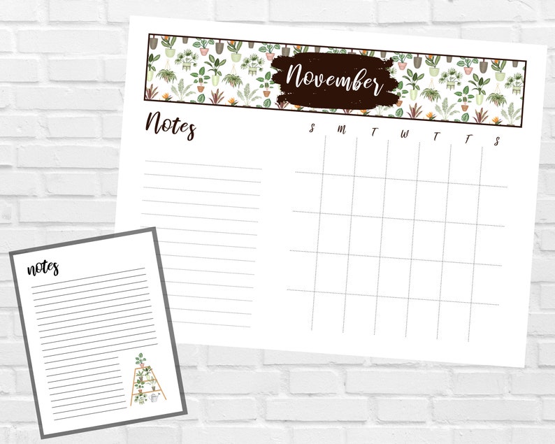 Printable Blank Houseplant Desktop Calendar Plant Calendar - Etsy