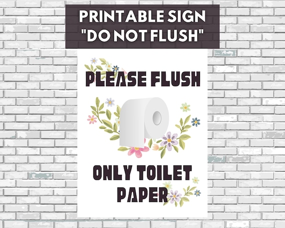 Printable do Not Flush Sign Pretty Flush Only - Etsy