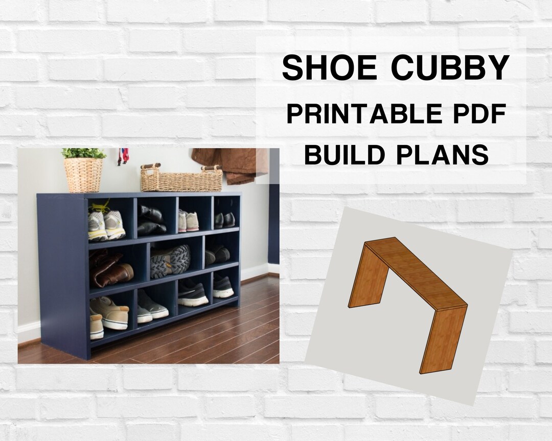 Shoe Cubby Build Plans, Easy Shoe Storage Printable PDF Woodworking ...
