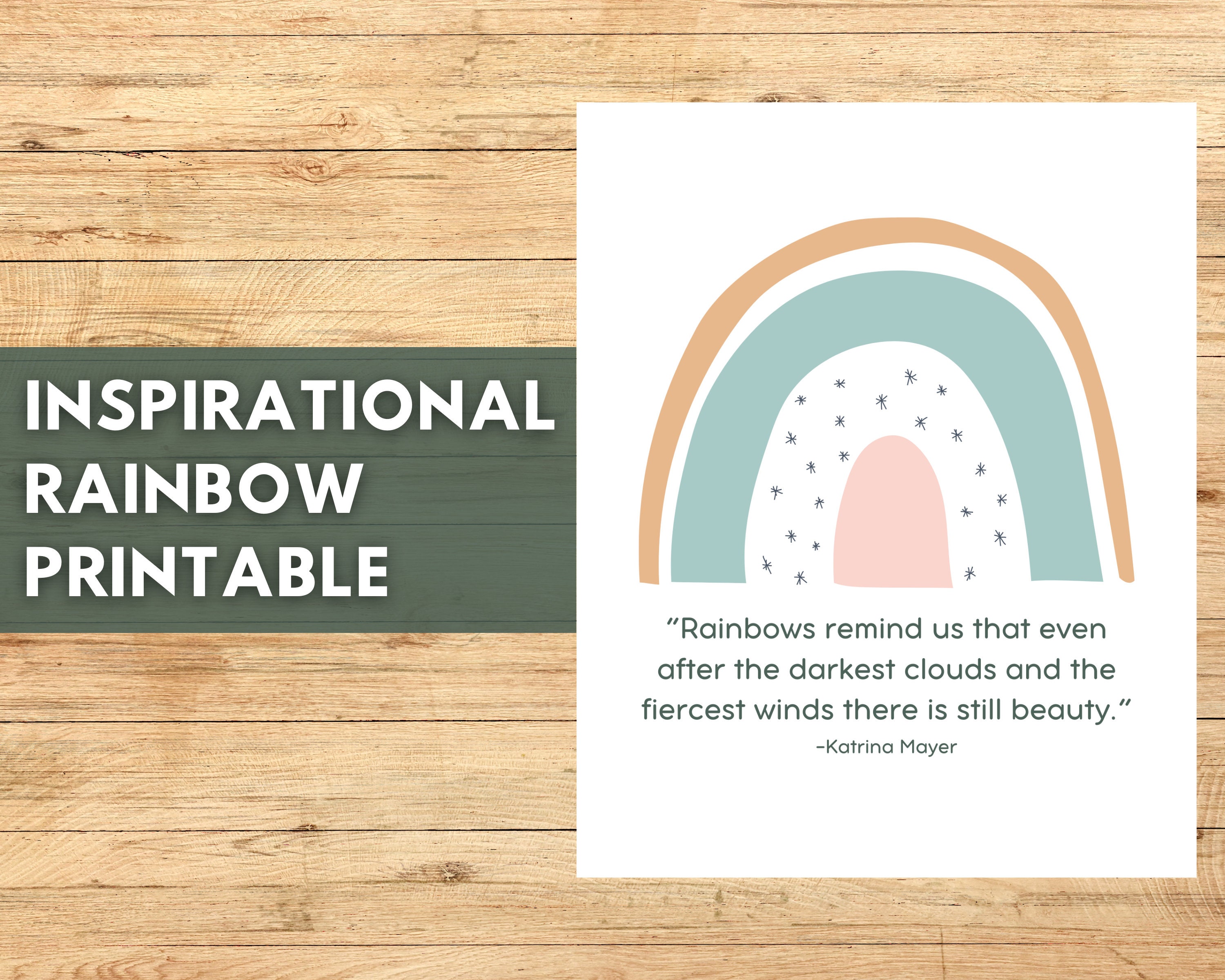 Printable Rainbow Sign With Inspirational Quote Printable - Etsy
