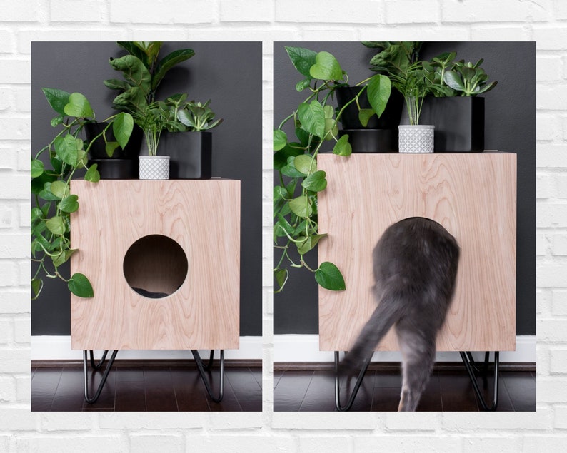 Cat House Side Table Printable PDF Build Plans Stylish Cat - Etsy