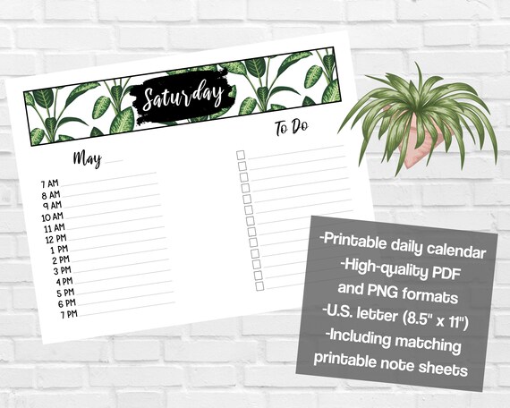 Printable Houseplant Blank Daily Calendar Plant Calendar | Etsy