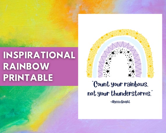 Printable Rainbow Sign With Inspirational Quote Printable - Etsy