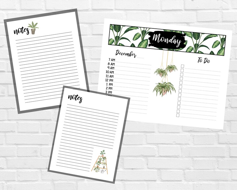 Printable Houseplant Blank Daily Calendar Plant Calendar - Etsy