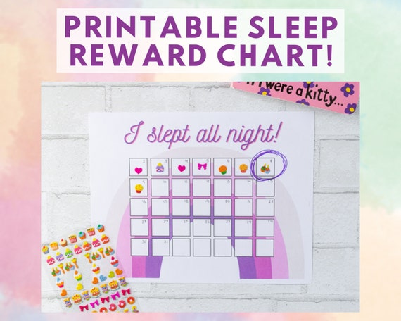 Printable Sleep Reward Chart for Kids Rainbow Sleep Sticker - Etsy