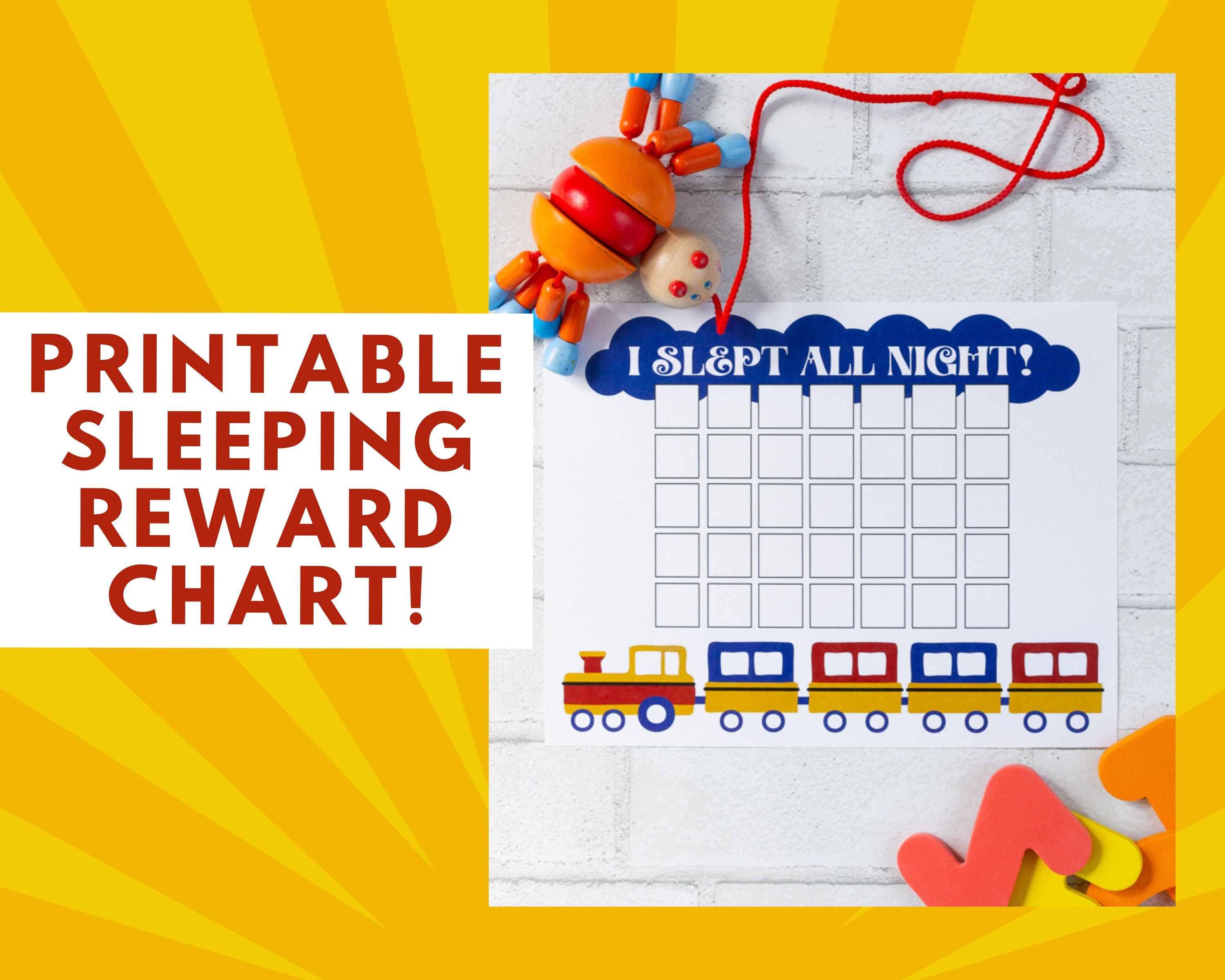 Printable Sleep Reward Chart for Kids Train Sleep Sticker Chart Instant ...