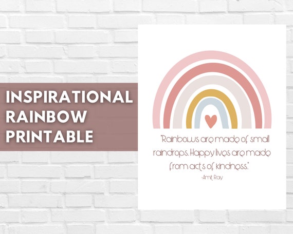 Printable Rainbow Sign With Inspirational Quote Printable - Etsy