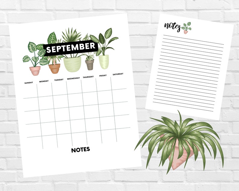 Printable Blank Houseplant Calendar Plant Calendar - Etsy