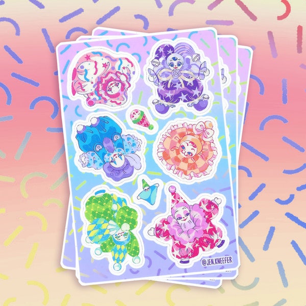 Clown Sticker Sheet - Etsy