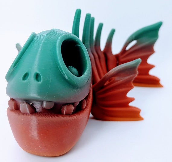 Flexible Articulating Skeleton Fish Green and Red - Etsy