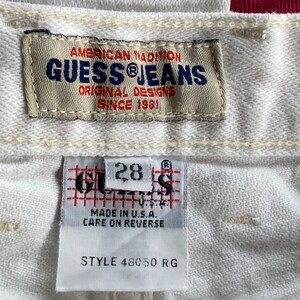 Vintage 80's 90's Guess Jeans White Cotton Women's Pants - 25" W/stains ...